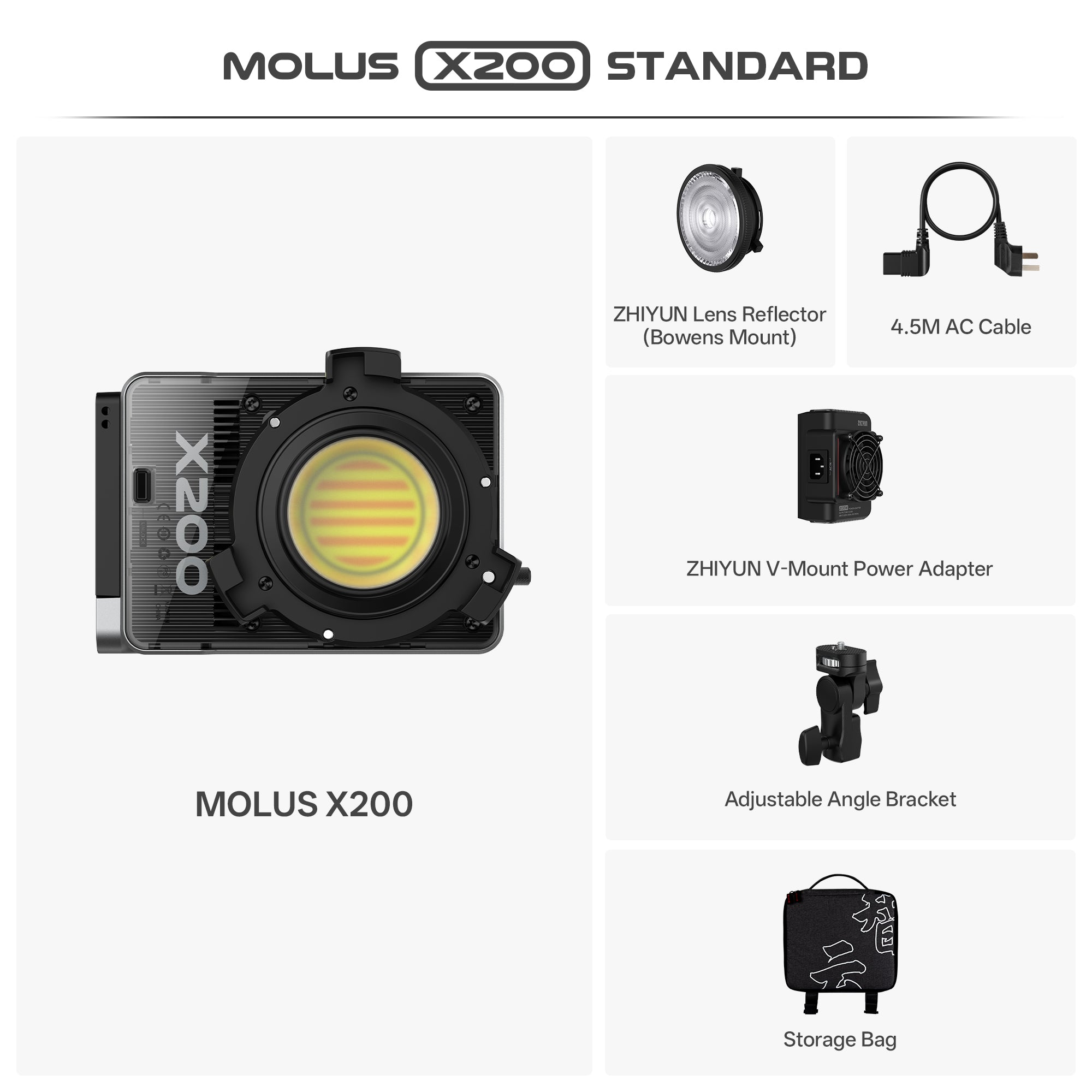 MOLUS X200 COB Light – ZHIYUN OFFICIAL STORE